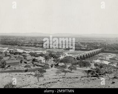 Vintage 19th century photograph: The Mula-Mutha is a river in India ...