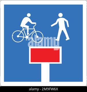 Panneau routier: Impasse comportant une voie pour les piétons Stock ...