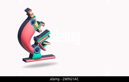 3D cartoon style microscope, 3d rendering. Computer digital drawing ...