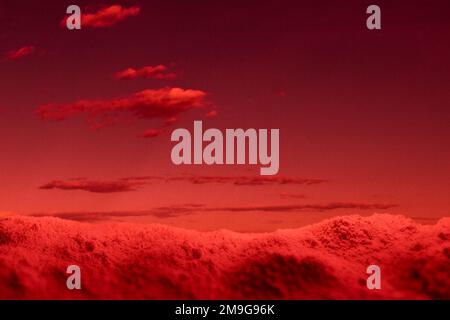 Fiery red sky. Blood clouds. Horror. Background, banner. Horror ...