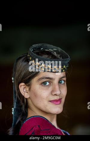 Kalasha girl portrait, Rumbur Valley, Pakistan Stock Photo - Alamy