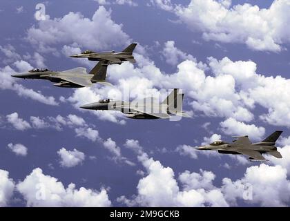18th Wing Commander, Brigadier General Gary North, flying a F-15D Eagle ...