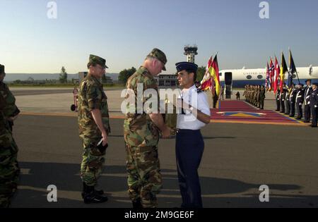(L to R) Brigadier General Mark Volcheff, Commander 86th Airlift Wing ...