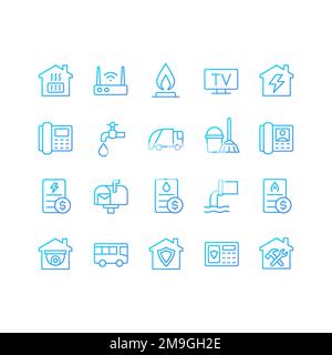 Public utilities pixel perfect linear icons set Stock Vector Image ...