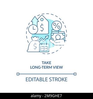 Take long term view blue gradient concept icon Stock Vector Image & Art ...