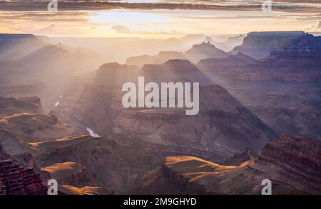 sunset at lipan point at the south rim of grand canyon in arizona in ...
