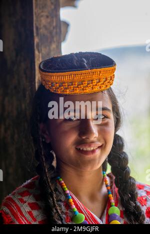 Kalasha girl portrait, Rumbur Valley, Pakistan Stock Photo - Alamy