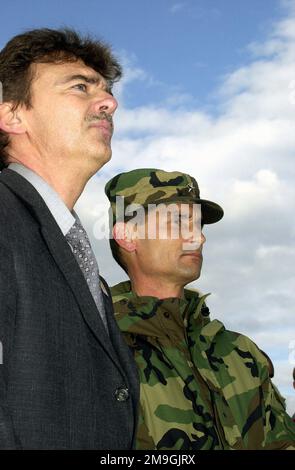 (L to R) Brigadier General Mark Volcheff, Commander 86th Airlift Wing ...