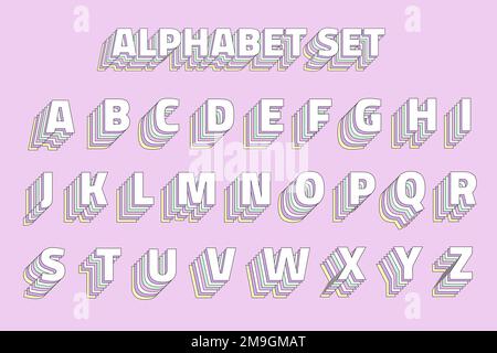 Pastel alphabet layered vector set typography Stock Vector Image & Art ...