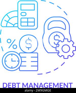 Debt management blue gradient concept icons Stock Vector Image & Art ...