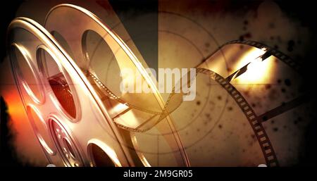 Film rolling out of a film reel Stock Photo - Alamy