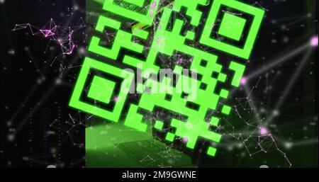 Image of qr code over server room Stock Photo - Alamy