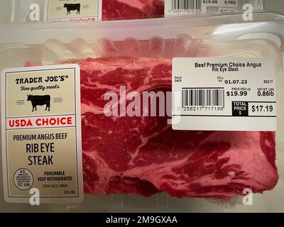 Packages of beef cuts on Sale in a New York City Supermarket, USA, 2021 ...