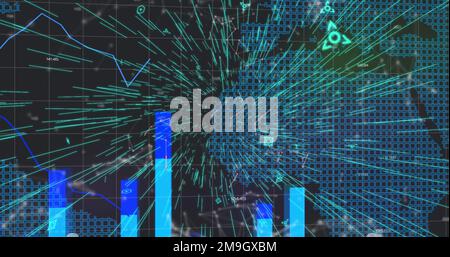 Composition of world map and data processing Stock Photo - Alamy