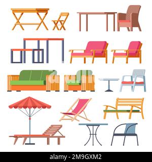 Rattan garden armchair. Outdoor backyard furniture, patio area objects ...