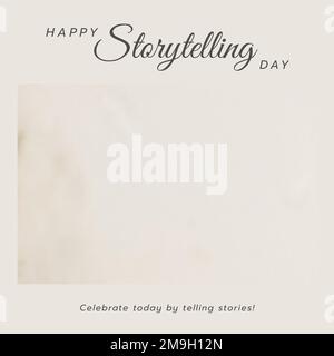 Composition of storytelling day text over blurred background with copy ...