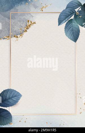 Rectangle gold frame with metallic leaf pattern silky background vector Stock Vector Image & Art ...