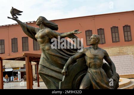 Cairo, Egypt, January 7 2023: The sculpture of the Seated Scribe or ...