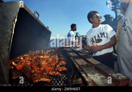 US Navy Steel beach picnic aboard USS Truman Stock Photo - Alamy
