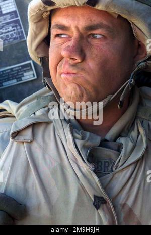 Sergeant Brown, USMC, with Alpha Company, Second Light Armor ...
