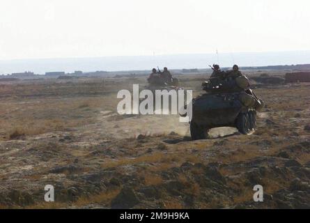 A pair of LAV-25s (Light Armored Vehicle-25) with the Marines from ...