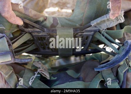 A view of damage to MOLLE (MOdular Lightweight Load-carrying Equipment ...