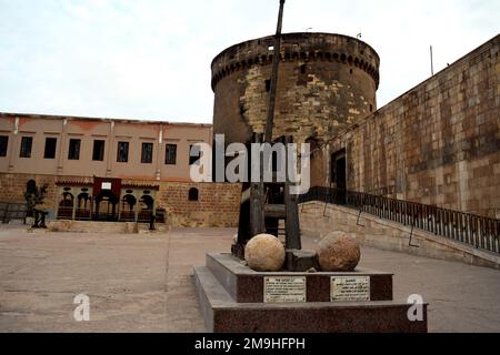 Cairo, Egypt, January 7 2023: the catapult, a tool of siege and ...