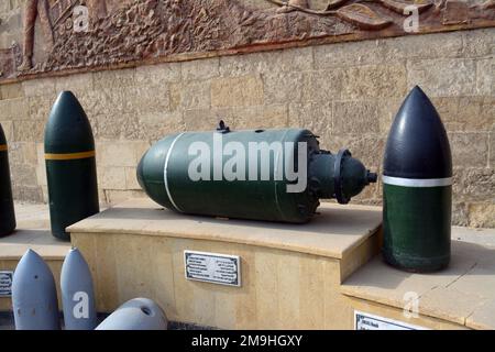 Cairo, Egypt, January 7 2023: Bombs of different types and sizes ...
