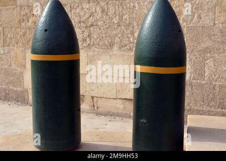 Cairo, Egypt, January 7 2023: Bombs of different types and sizes ...