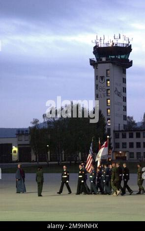 During a Fallen Soldier Ceremony at Ramstein Air Base, Germany, a flag ...