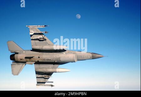 An air-to-air underside view of a Fighter Squadron 114 (VF-114) F-14A ...
