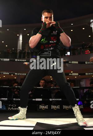 Boxer Jack Massey during a public workout at The Trafford Centre ...