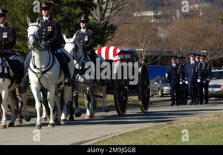 A caisson carries the remains of U.S. Army Air Force Pvt. Bernard J ...