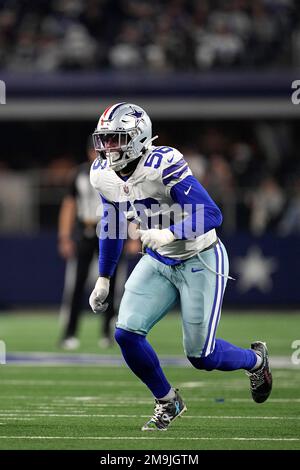 Dallas Cowboys defensive end Dante Fowler Jr. (56) is interviewed after ...
