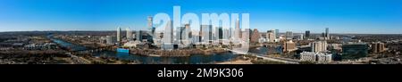 Aerial view of city with skyscrapers, Austin, Texas, USA Stock Photo ...