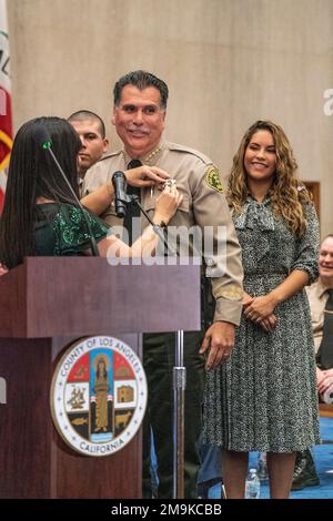 New Los Angeles County Sheriff Robert Luna speaks after being sworn in ...