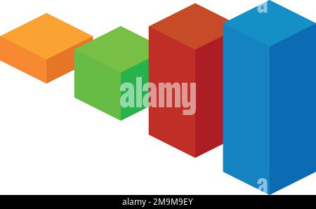 A colorful column chart, vector, color drawing or illustration Stock ...