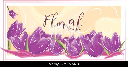 Isolated watercolored floral banner with text Vector Stock Vector Image ...