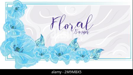 Isolated watercolored floral banner with text Vector Stock Vector Image ...