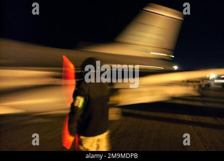 A US Air Force (USAF) 410th Air Expeditionary Wing (AEW) maintenance ...