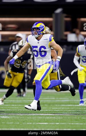 Los Angeles Rams linebacker Christian Rozeboom runs a route during the ...