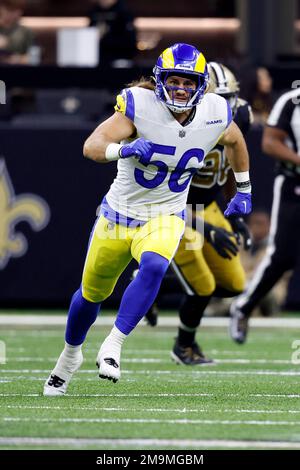 Los Angeles Rams linebacker Christian Rozeboom runs a route during the ...