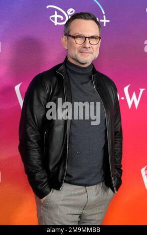 Christian Slater poses at the premiere of the Disney+ series "Willow ...