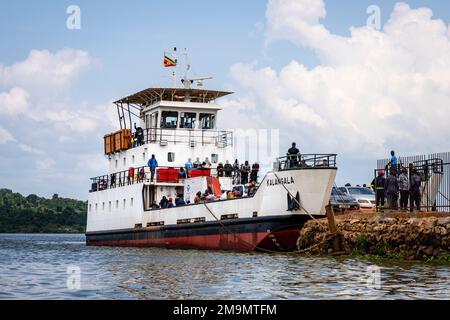 The ferry MV Kalangala which transports people and vehicles over Lake ...