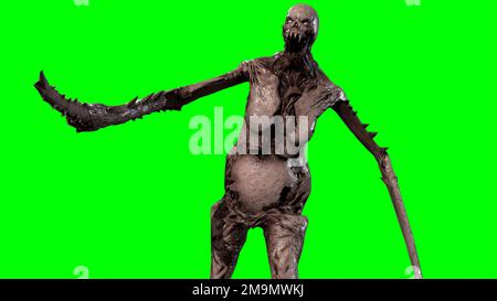 Mythical Mutant monster on chromakey background 3d render Stock Photo ...