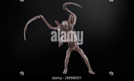 Mythical Mutant monster on chromakey background 3d render Stock Photo ...