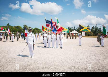 Members of Belize Defence Force and participating nations parade during ...