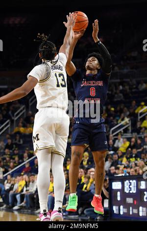 Jackson State guard Gabe Watson, right, drives to the basket past ...