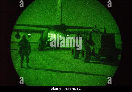 Light enhanced photography, fisheye lens view, showing the aircrew of a ...