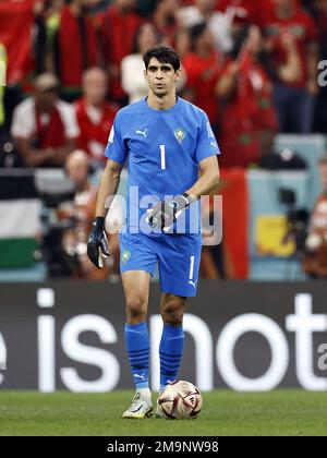 Morocco goalkeeper Yassine Bounou (1) during the World Cup Group C ...